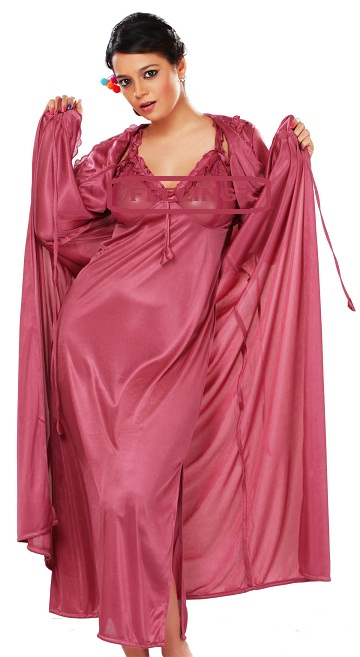Buy Womens 2pc Nighty & Over Coat Hot Bed Babydoll Slip & Robe Set New ...