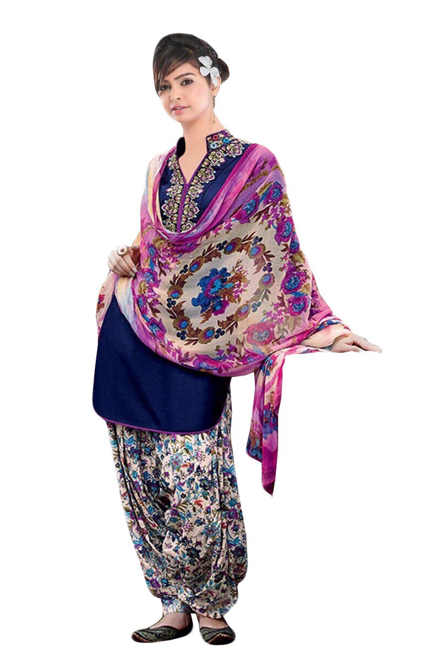Buy Style Amaze Present Designer Embroidered Dress Material Online ...