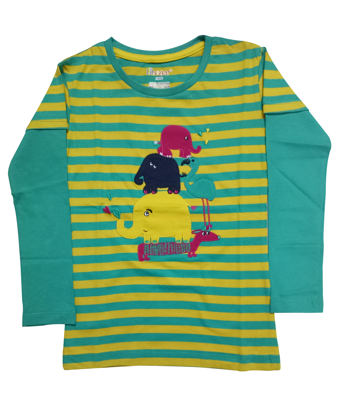 Buy Lilsugar Girls Yellow Stripe Print T-Shirt Online @ ₹544 from ShopClues