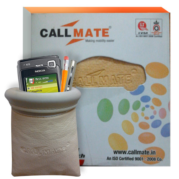 Callmate Car Mobile GPS Phone Ipod Pen Holder Storage Pouch Bag Beige