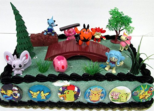 Buy Pokemon 18 Piece Birthday Cake Topper Set Featuring 8 RANDOM ...
