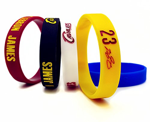 Buy Anan LeBron James NBA silicone wristbands bracelet, 5PCS Assorted ...