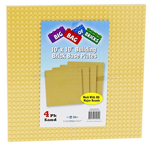 Brick Building Base Plates By SCS - Large 10"x10" Sand Baseplates (4 ...