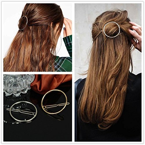 Akak Store Hollow Hoop Round Circle Geometric Metal Hair Clip Bobby Pin ...
