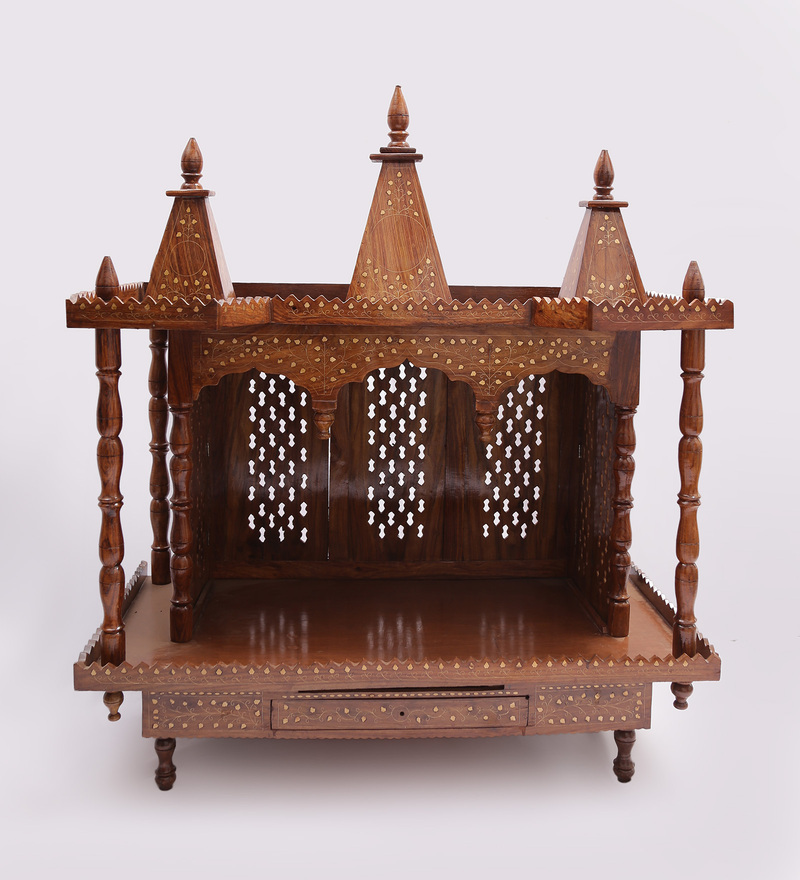 Buy Shilpi Brown Sheesham Wood Exquisite Temple / Mandir / Puja ...