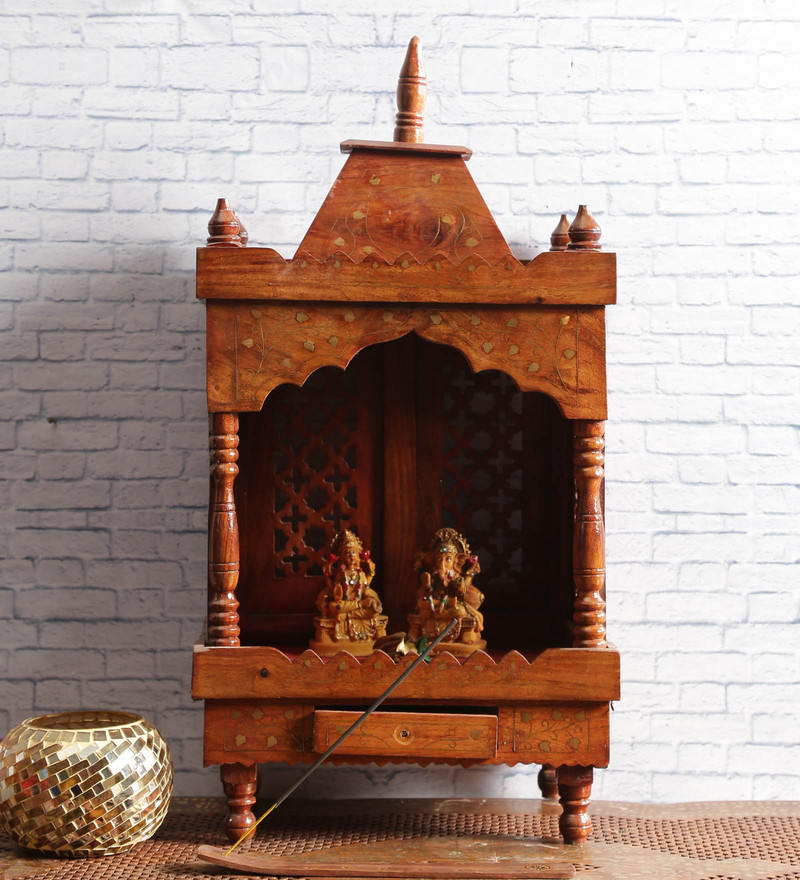 Buy Shilpi Brown Sheesham Wood Exquisite Temple / Mandir / Puja ...