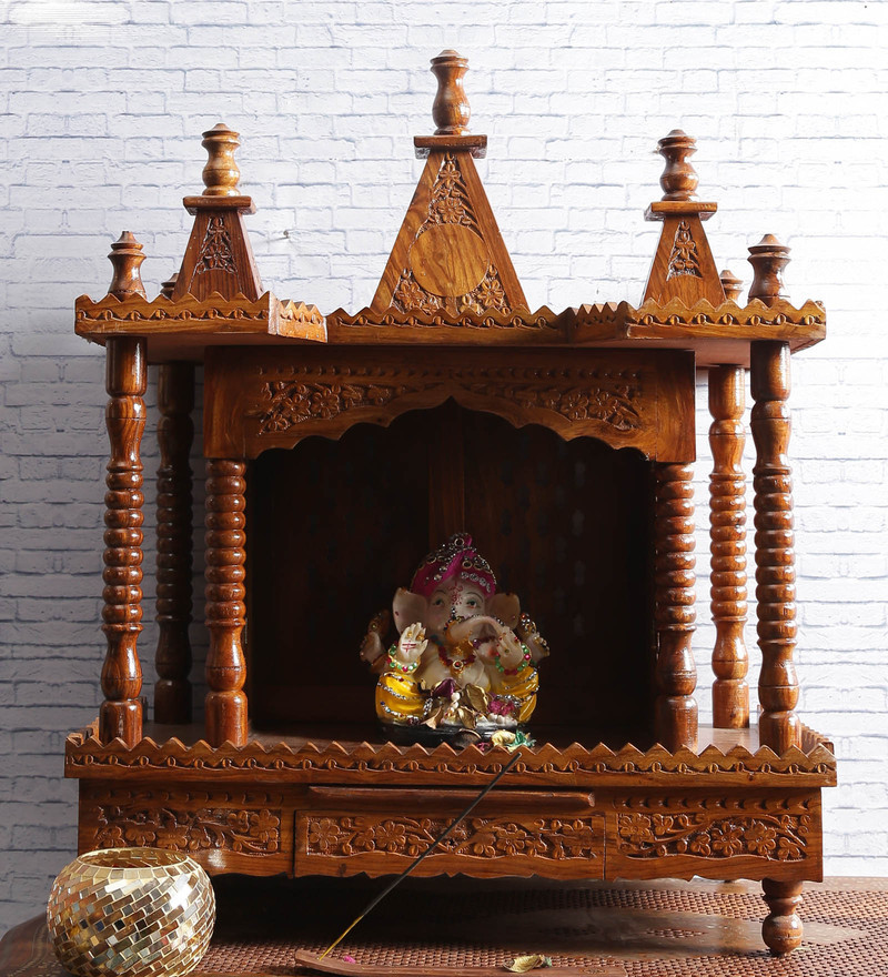 Buy Shilpi Brown Sheesham Wood Exquisite Temple / Mandir / Puja ...
