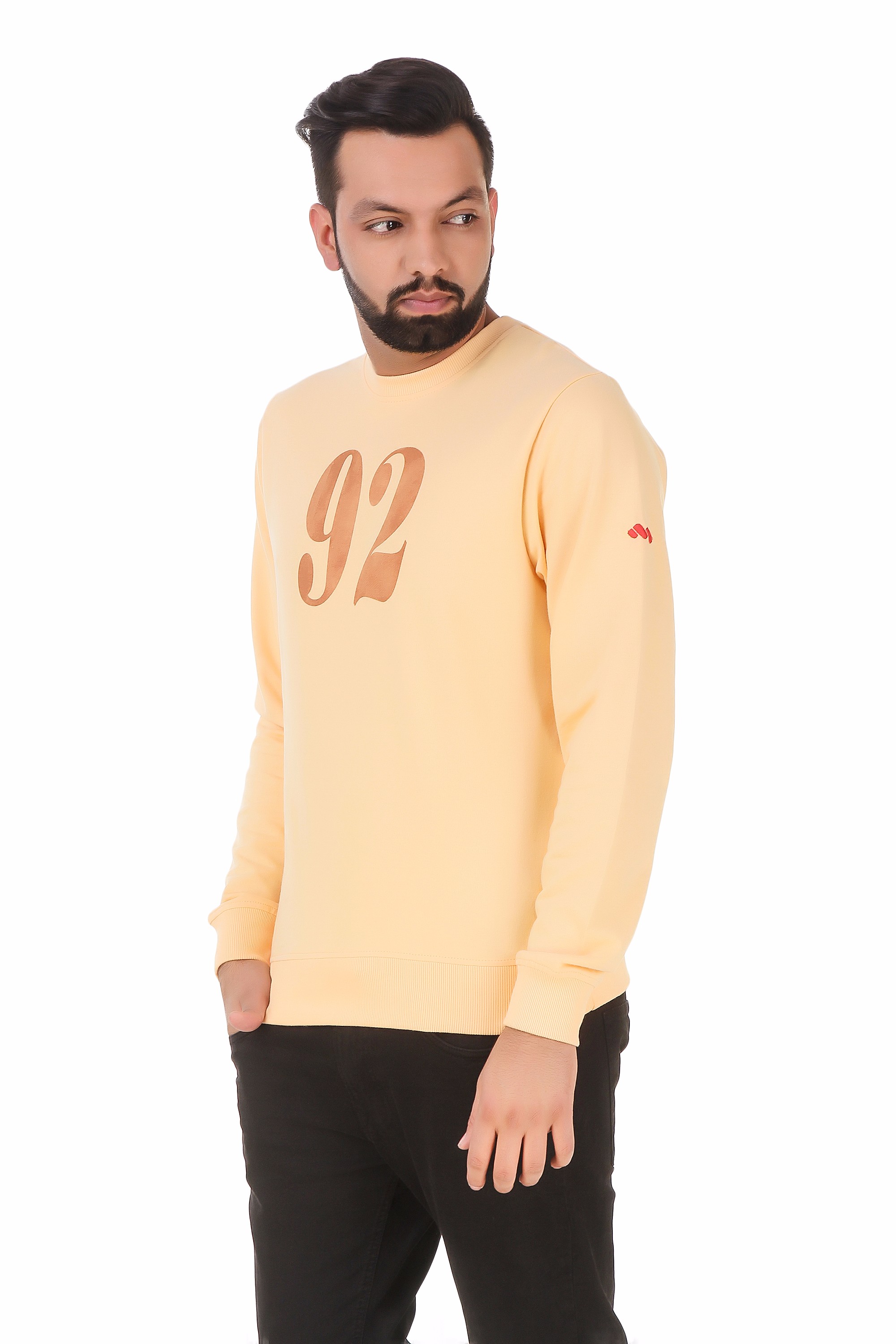 Buy Spunk Cream Round Neck Long Sleeve Sweatshirt For Men Online ...