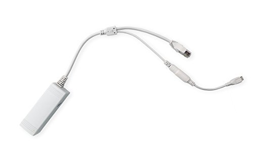 PoE to micro-USB splitter/adapter for Raspberry Pi (IEEE802.3af) white