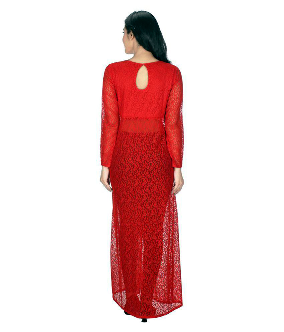 Buy Shubh Kadam Red Net Front Slit Kurti Online @ ₹595 from ShopClues