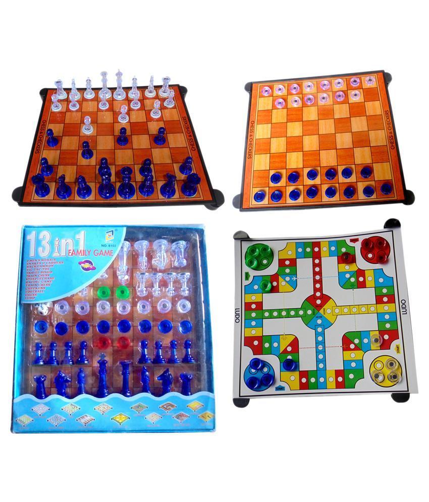 Buy 13 in 1 Magnetic Ludo Chess Snacks and Ladders Set Board Game ...
