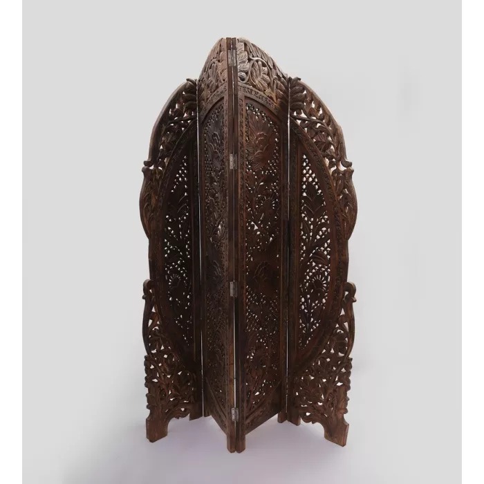 Buy Onlineshoppee Brown Wooden Partition Screen Room Divider In 4 Panel ...