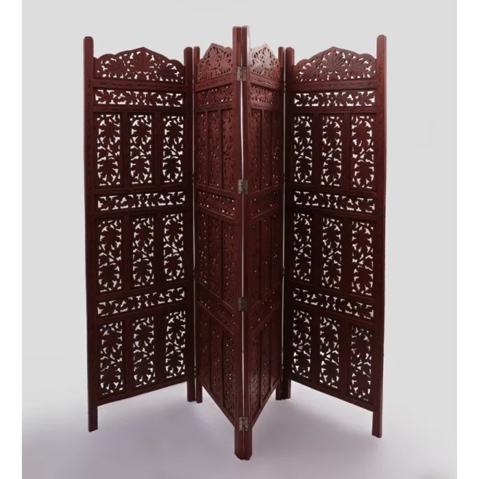Buy Onlineshoppee Brown Wooden Partition Screen Room Divider In 4 Panel ...