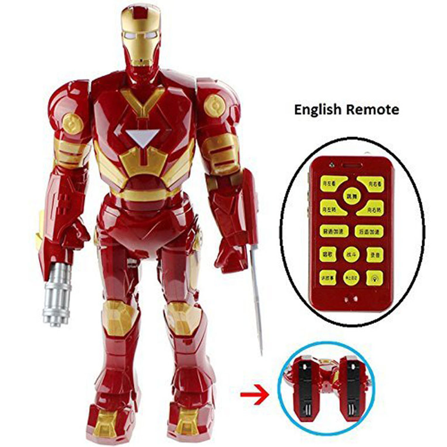 Buy Wish Kart 20 inches Iron Man Remote Control Robot Toy Online ...