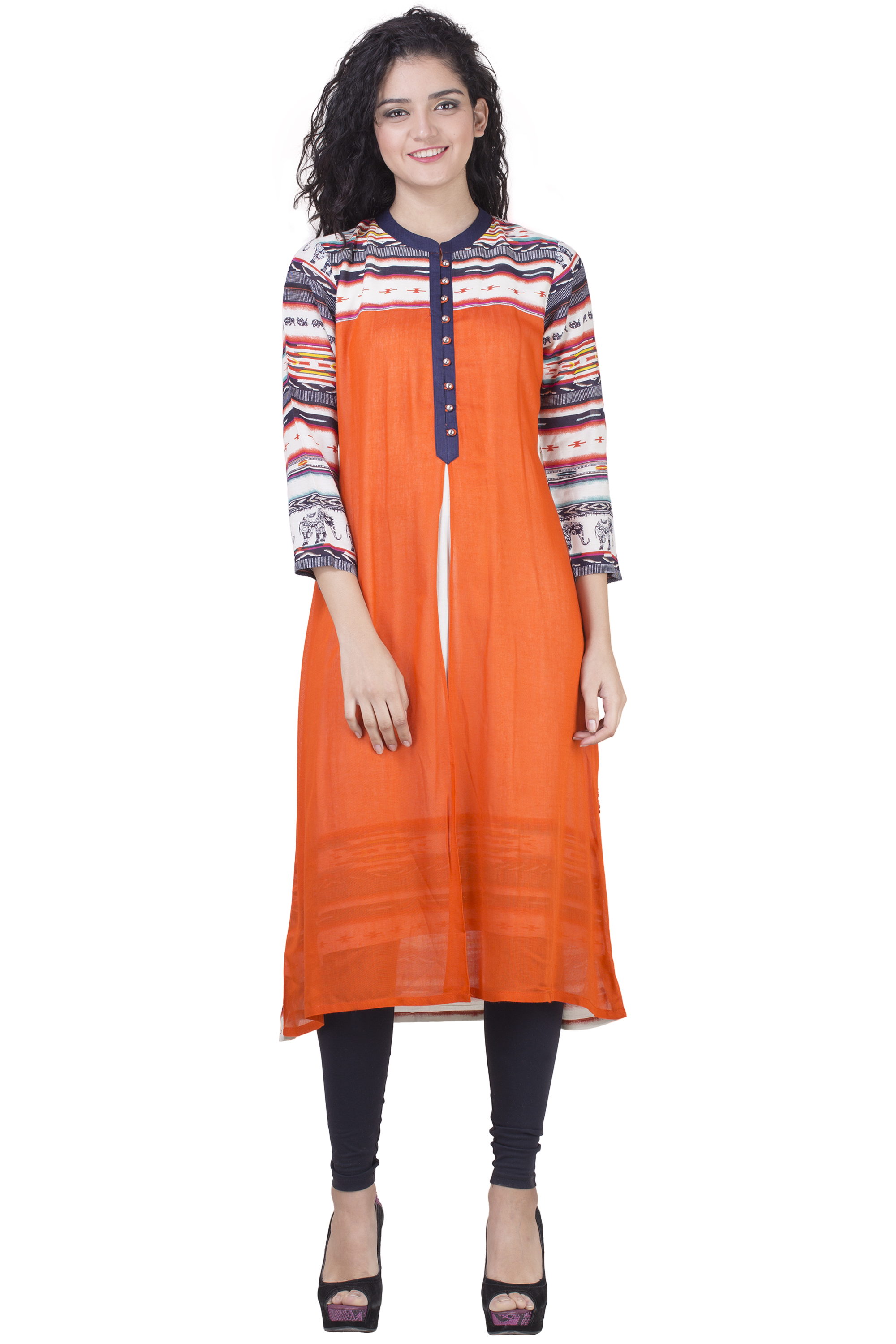 Buy Misi Orange Kurti Online @ ₹1750 from ShopClues