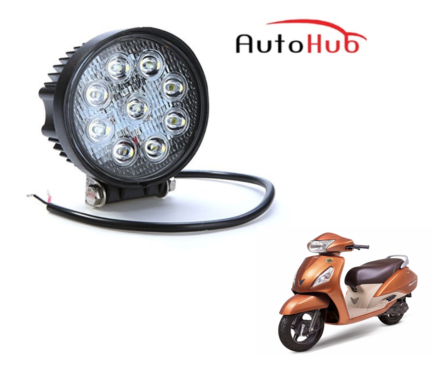 Buy Auto Hub Bike 9 LED Round Fog Light Lamp For TVS Jupiter Online @ ₹730 from ShopClues