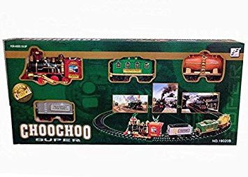 Buy Battery Operated Light Sound Smoke Choochoo Super Train Track Set ...