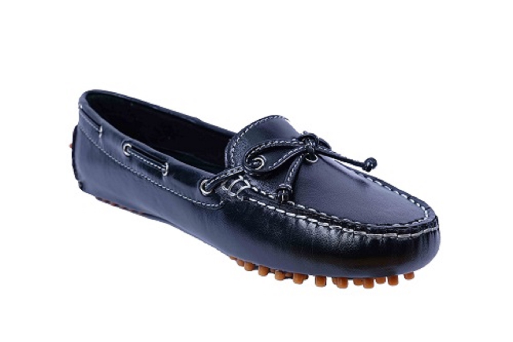 Black Colour Women's Leather Driving Shoes - SWANSIND