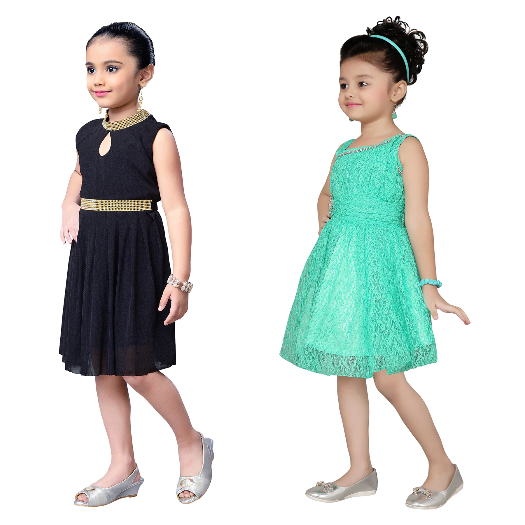 Buy Aarika Girls Self Design Imported Power Net Bombay Short Middie ...