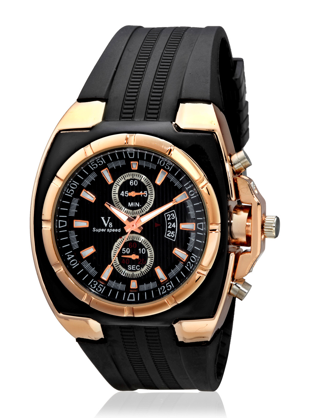 Buy V8 Super Speed Big Bang Classic Golden Mens Analog Watch V8013 ...