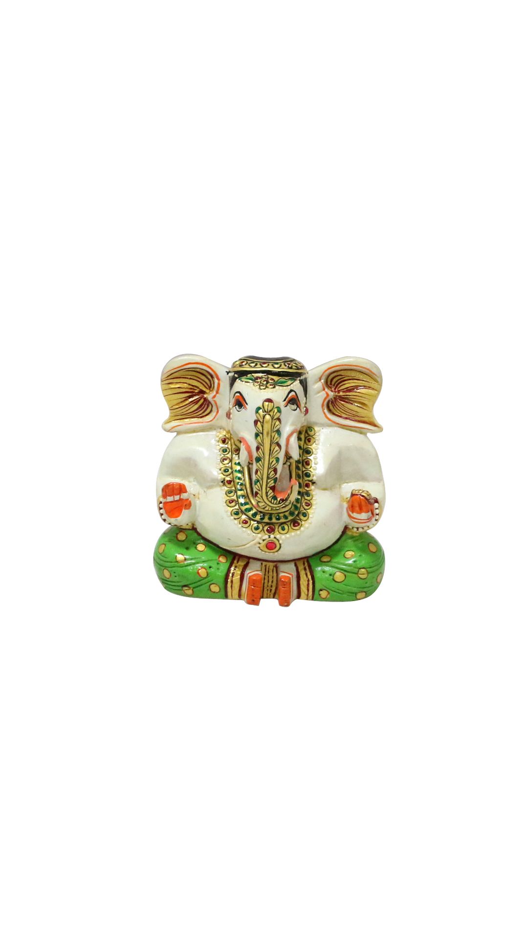 Buy Anshuhandicrafts WOODEN WHITE & GREEN COLOR GANESH JI Online @ ₹429 ...