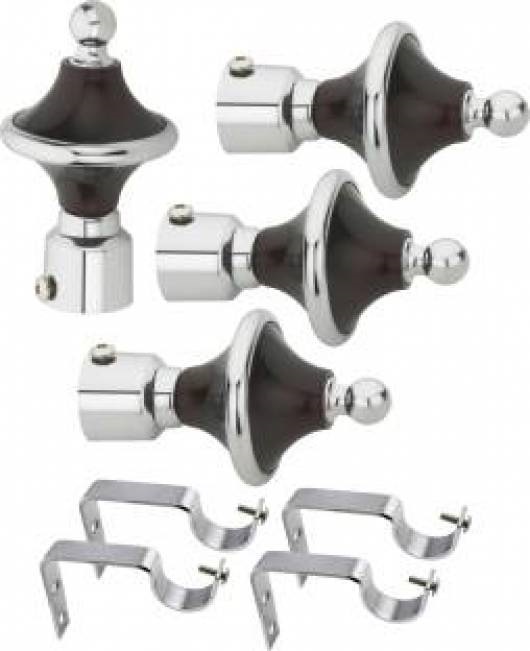 Buy Stainless Steel Brown Curtain bracket along with centre support-2 ...
