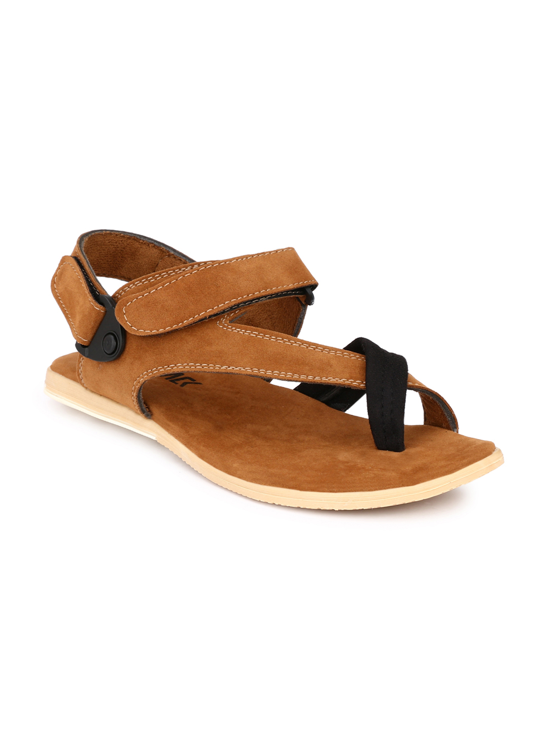 Buy Afrojack Mens Tan Velcro Sandals Online @ ₹799 from ShopClues