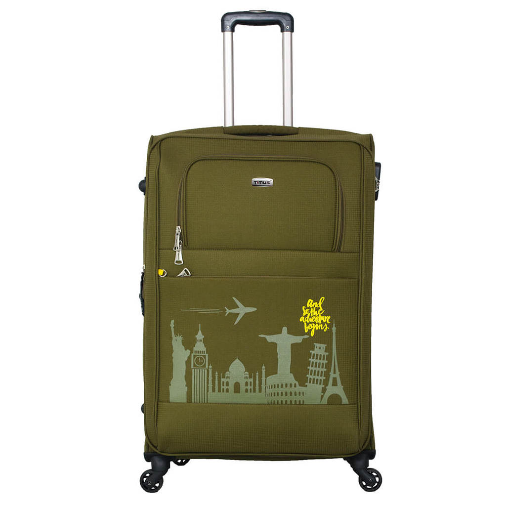 Timus Salsa Military Green Check In 75 Cm 4 Wheel Strolley Suitcase For ...