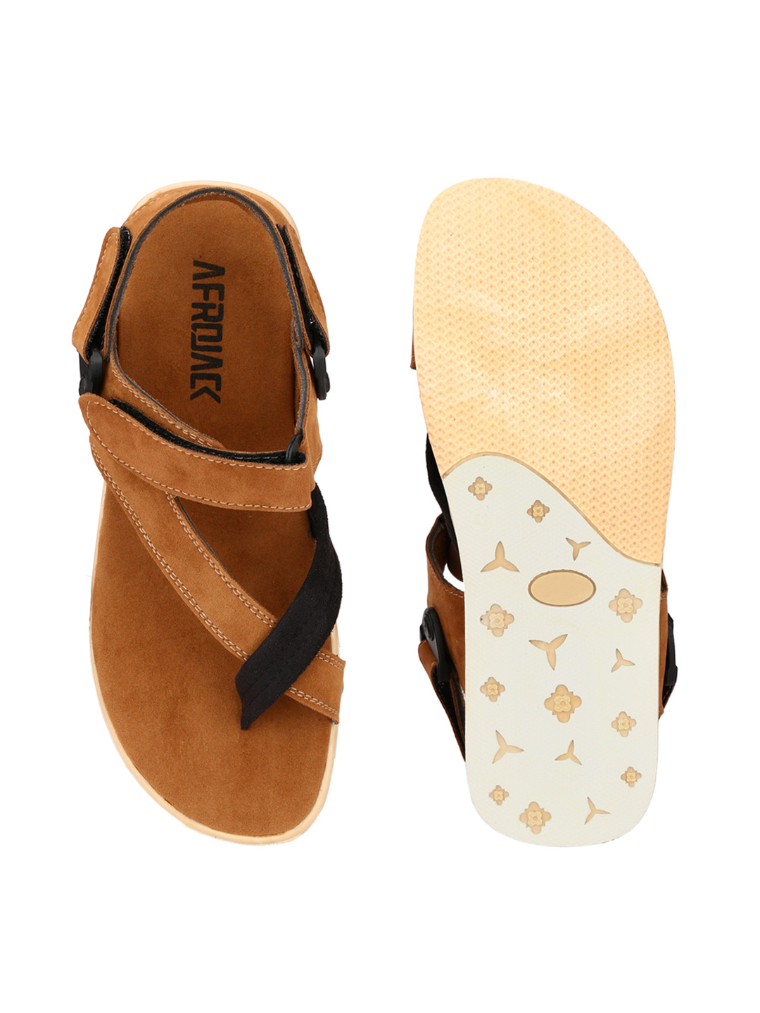 Buy Afrojack Mens Tan Velcro Sandals Online @ ₹1599 from ShopClues