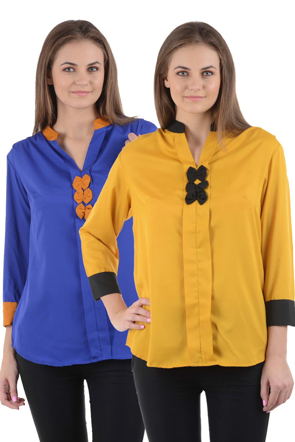 Buy Westrobe Womens Yellow and Blue Top Combo Online @ ₹1699 from ShopClues
