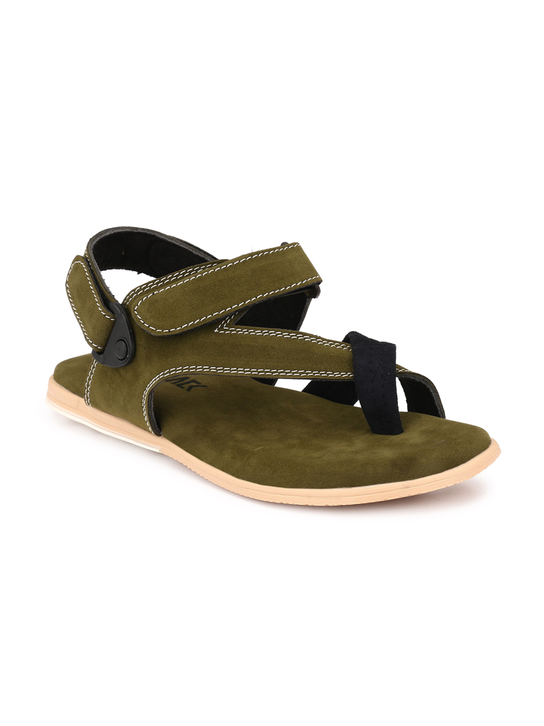 Buy Afrojack Men Olive Velcro Sandals Online @ ₹799 from ShopClues
