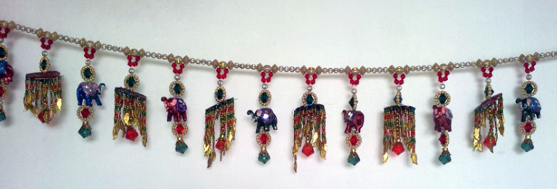 Marbel Moti Door hanging with multicolored Hathi & Jhumar Toran ...