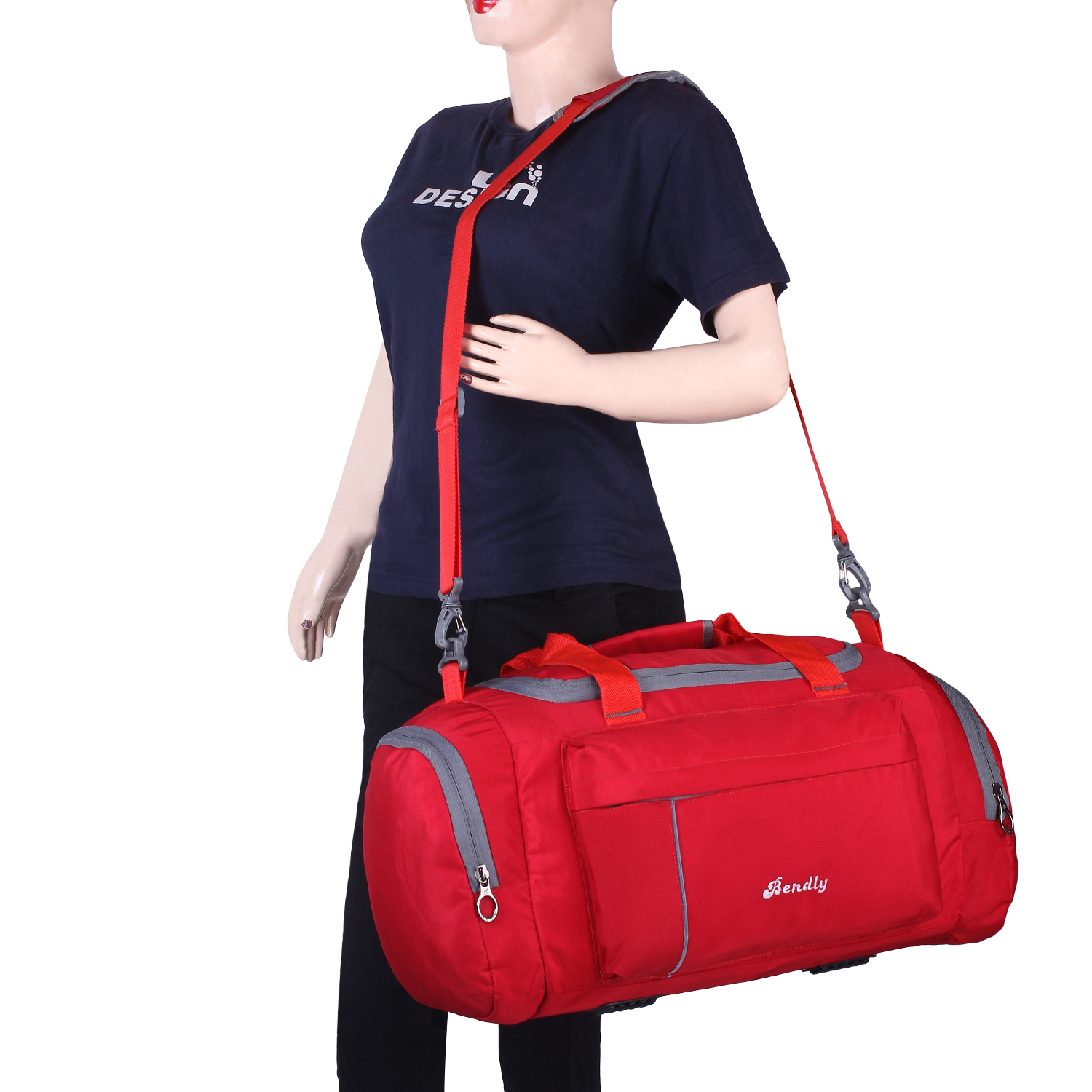 Bendly Vibrant Series Red Travel Duffel Bag