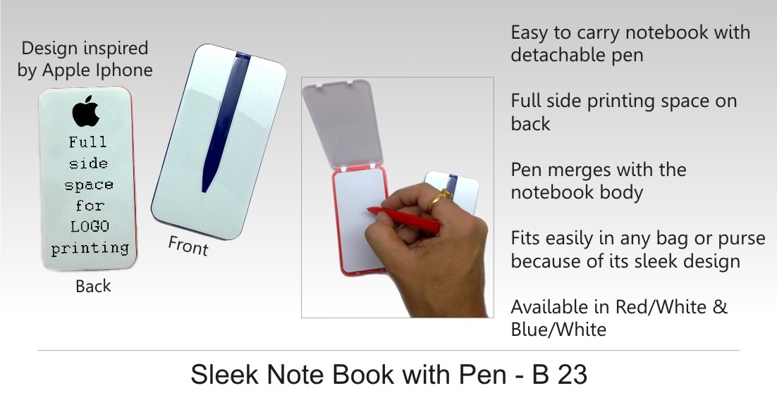 Shop Sleek Note Book With Pen, Set Of 2 (Also For Car Use) Online ...