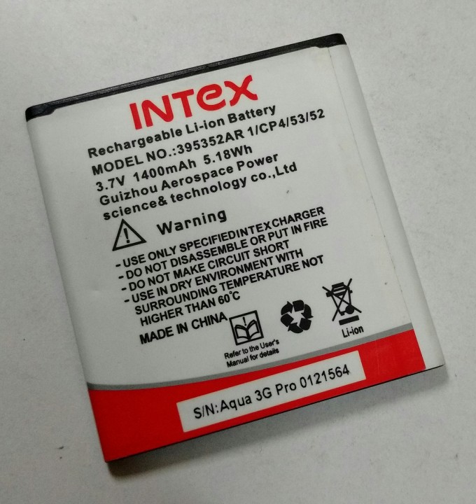 Buy Original Aqua 3G Pro Battery For Intex Aqua 3G Pro Model NO ...