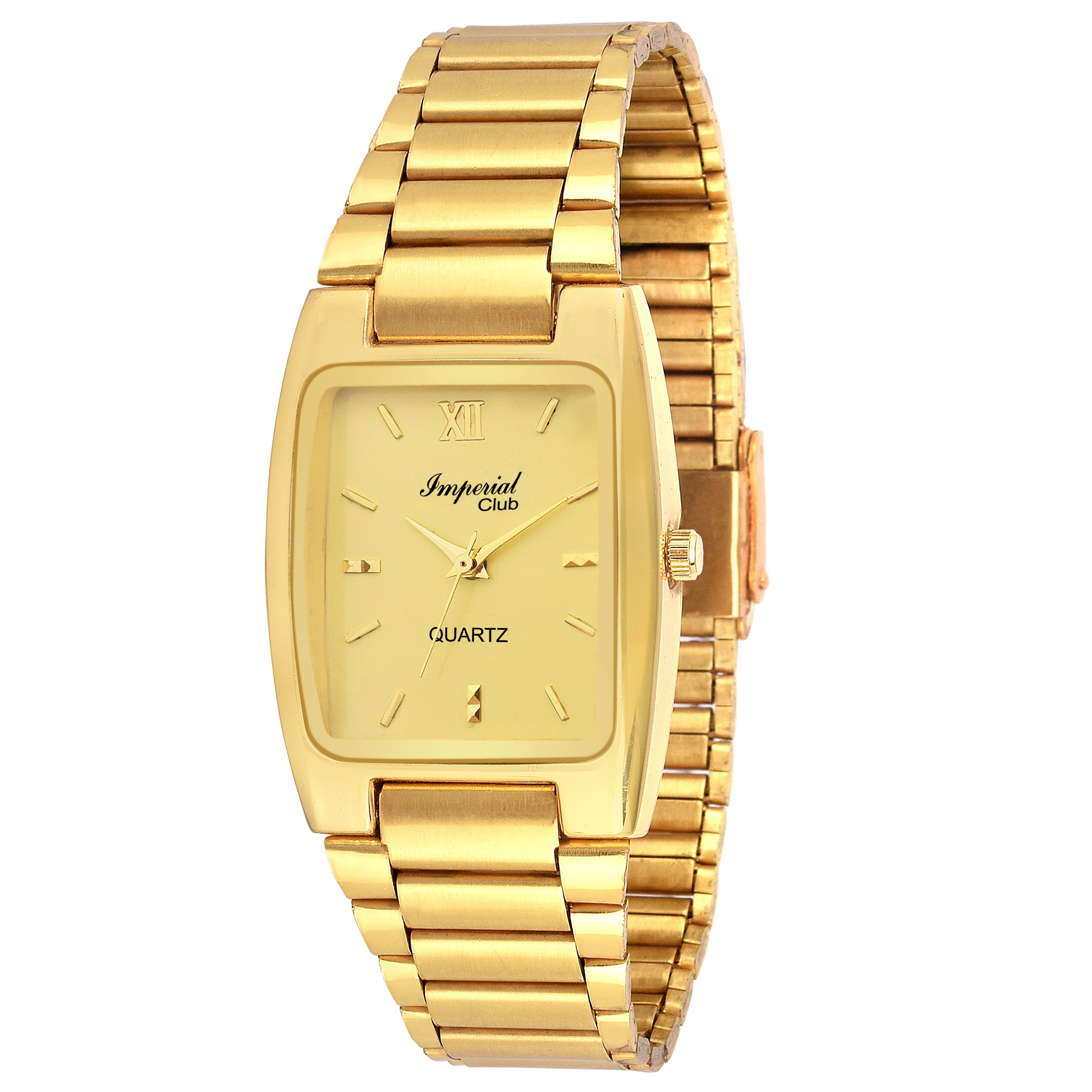Buy Imperial Club Rectangle Dial Gold Metal Strap Men Quartz Watch ...