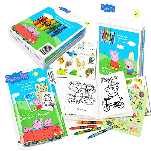 Buy Peppa Pig Coloring Book Set with Peppa Pig Stickers and Crayons ...