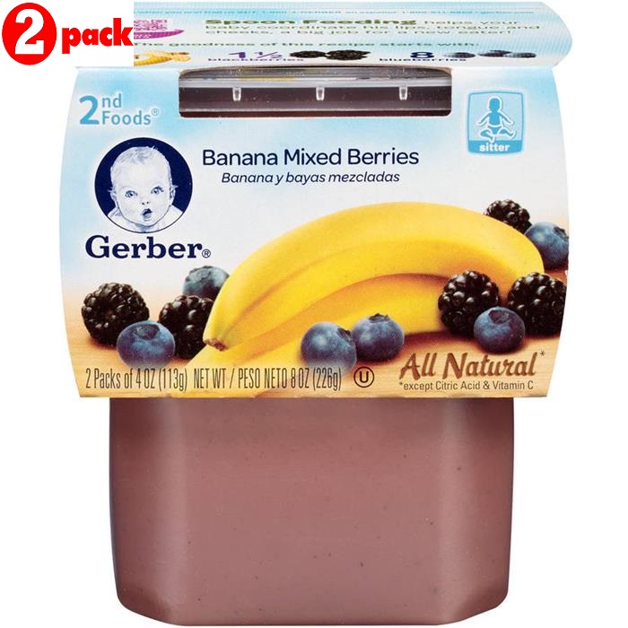 Buy Gerber 2nd Foods 2pk 226g (8oz) - Banana Mixed Berries (Pack of 2 ...