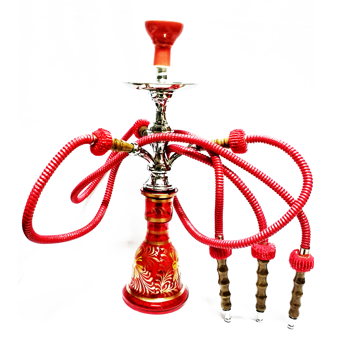 Buy Sona 50 CM RED EGYPTIAN HOOKAH THREE HOSES Online @ ₹3199 from ...