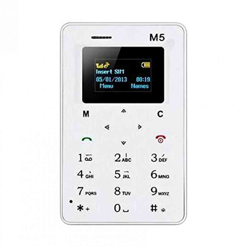 Buy World's Slim Credit Card Phone M5 (WHITE) Smallest GSM Mobile ...