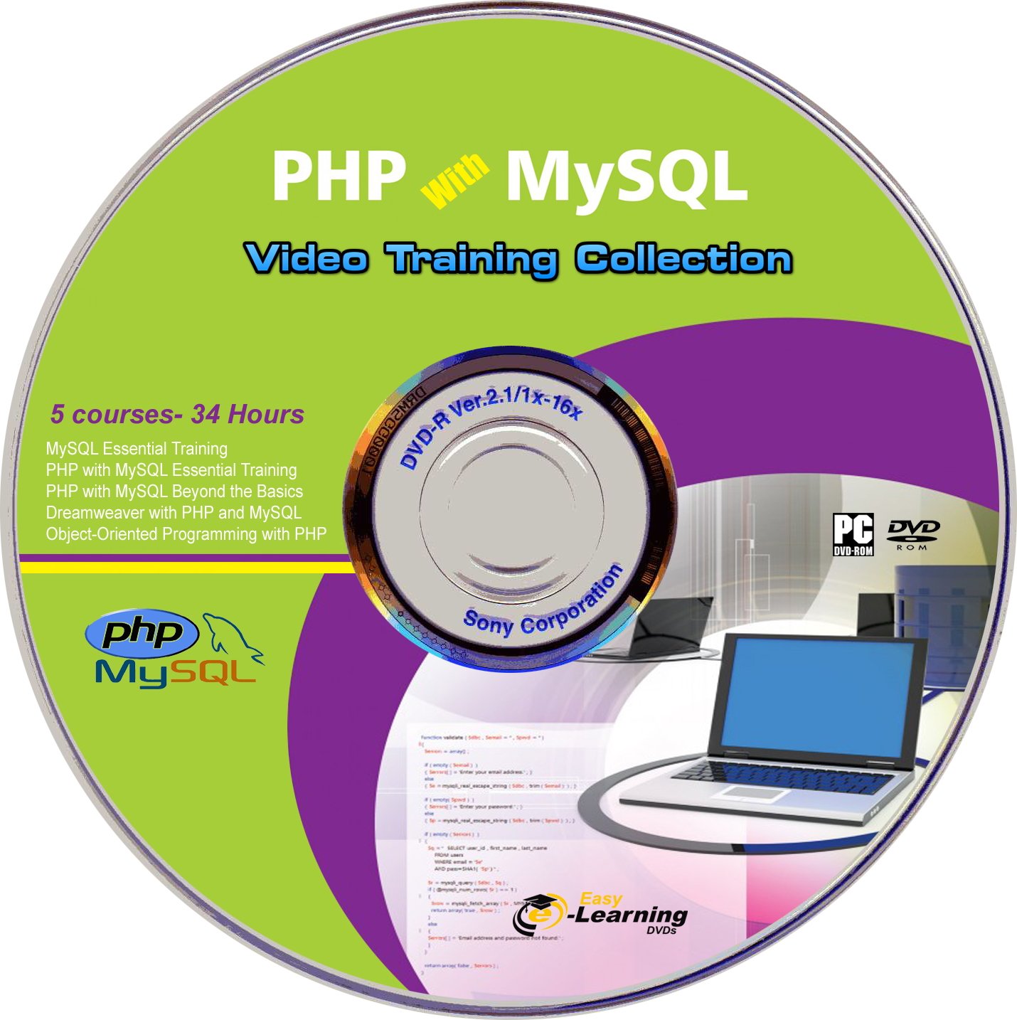 PHP with MySQL Collection (5 courses- 34 Hours) Video Training DVD