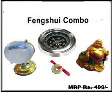 Good Luck Fengshui combo of 4 products - Laughing Buddha ,Compass,Globe ...