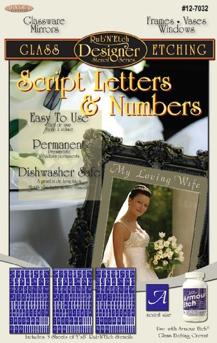 Etch Letters Designer Stencil Pak Script Letters Armour Etch