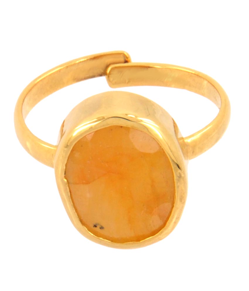 Certified Yellow Sapphire Birthstone Adjustable Ring
