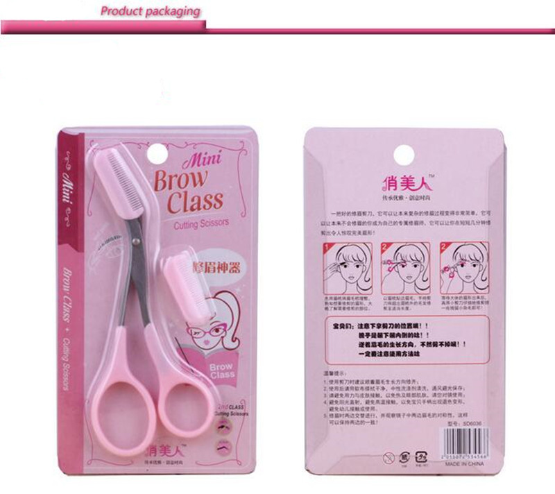 Buy Eyebrow Scissors with Eyebrow Comb Small Comb Makeup Eyebrow ...