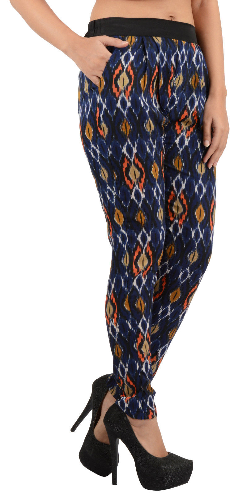 Buy Klick2Style Stylish Party Wear IKAT Print Cigarette Pant Loose ...