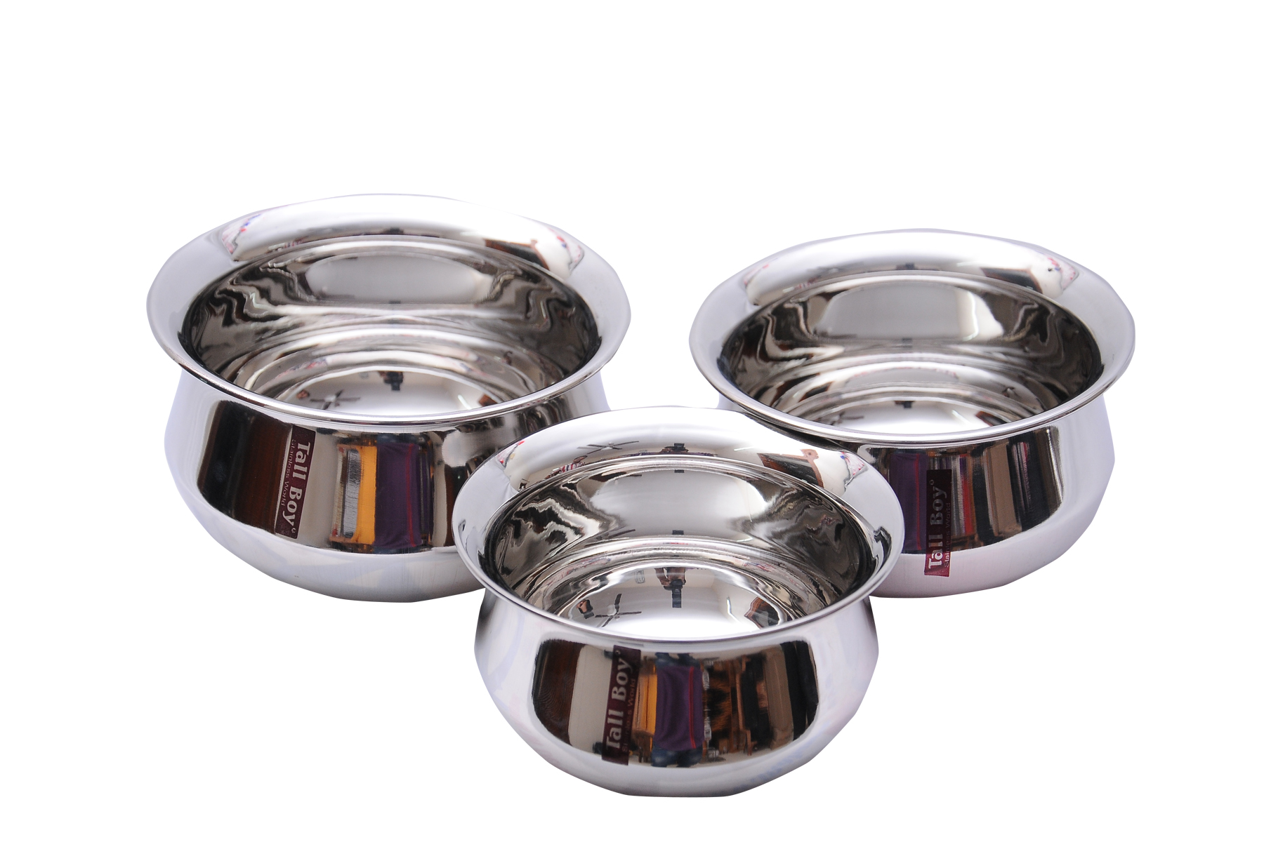 Buy Stainless steel pongal handi/cooking vessel set of 3 high quality 1 ...