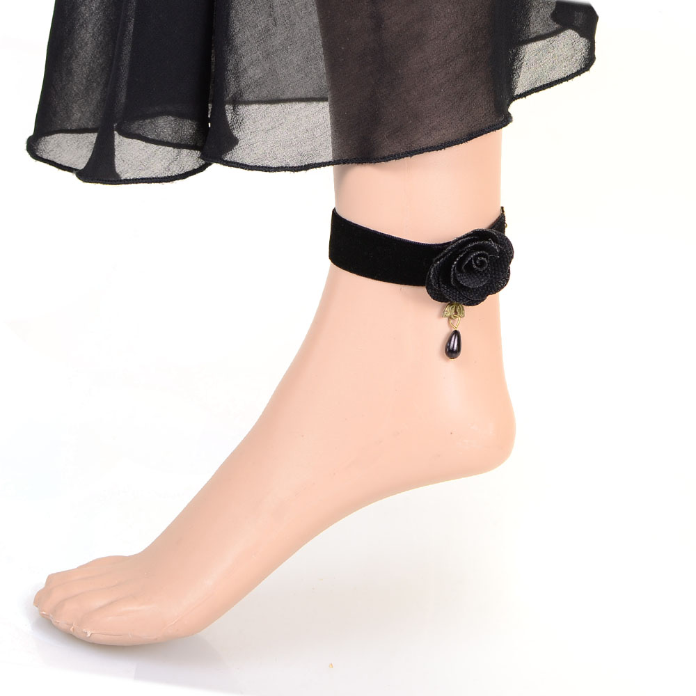 Cinderella Amazing Black Flower Lace Anklet at Best Prices - Shopclues ...