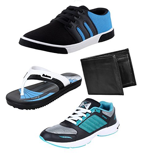 Buy Earton Men Combo Pack Of 4 Casual Shoe With Sports Shoe & Wallet ...