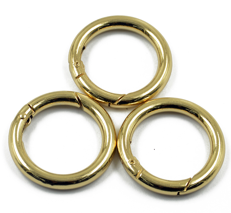Buy Magideal 3pcs Gold Plated Alloy Round Spring Snap Hooks Clip 35mm ...